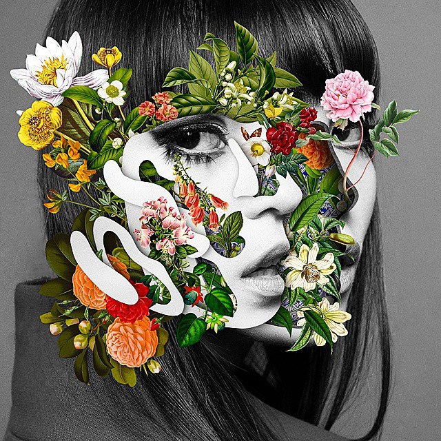 Inner Beauty - 藝術家Marcelo Monreal以繁花拼貼臉部的超現實創作 - The Femin